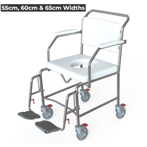 Kcare Transit Mobile Shower Commode with Swingaway Footrests - Hospital ...